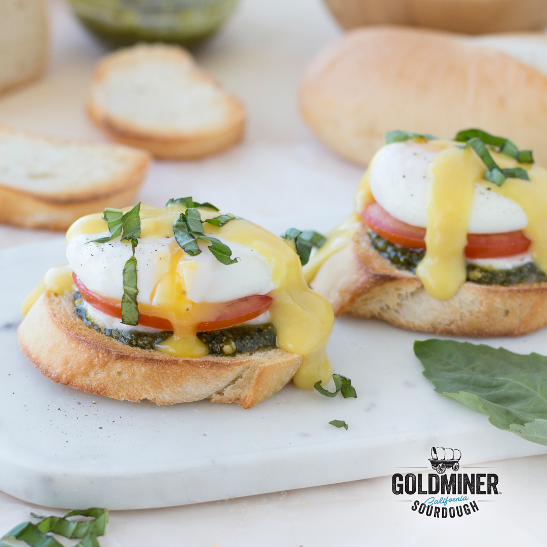 Caprese Eggs Benedict | Goldminer Bakery