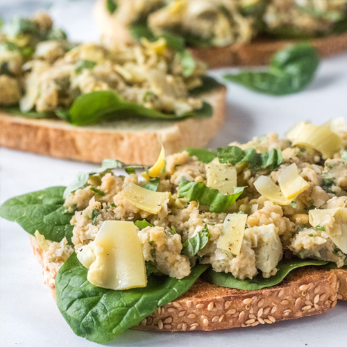 Sourdough Artichoke Basil Spring Toast | Goldminer Bakery
